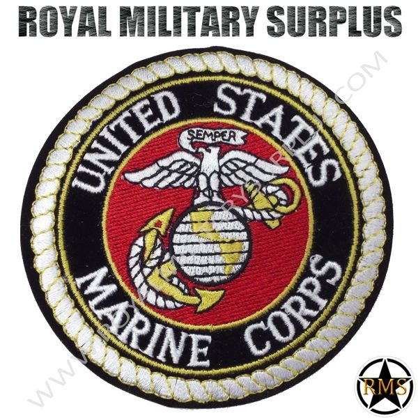Patch - Round Emblema - US Marines Corps Crest (White Lettering)