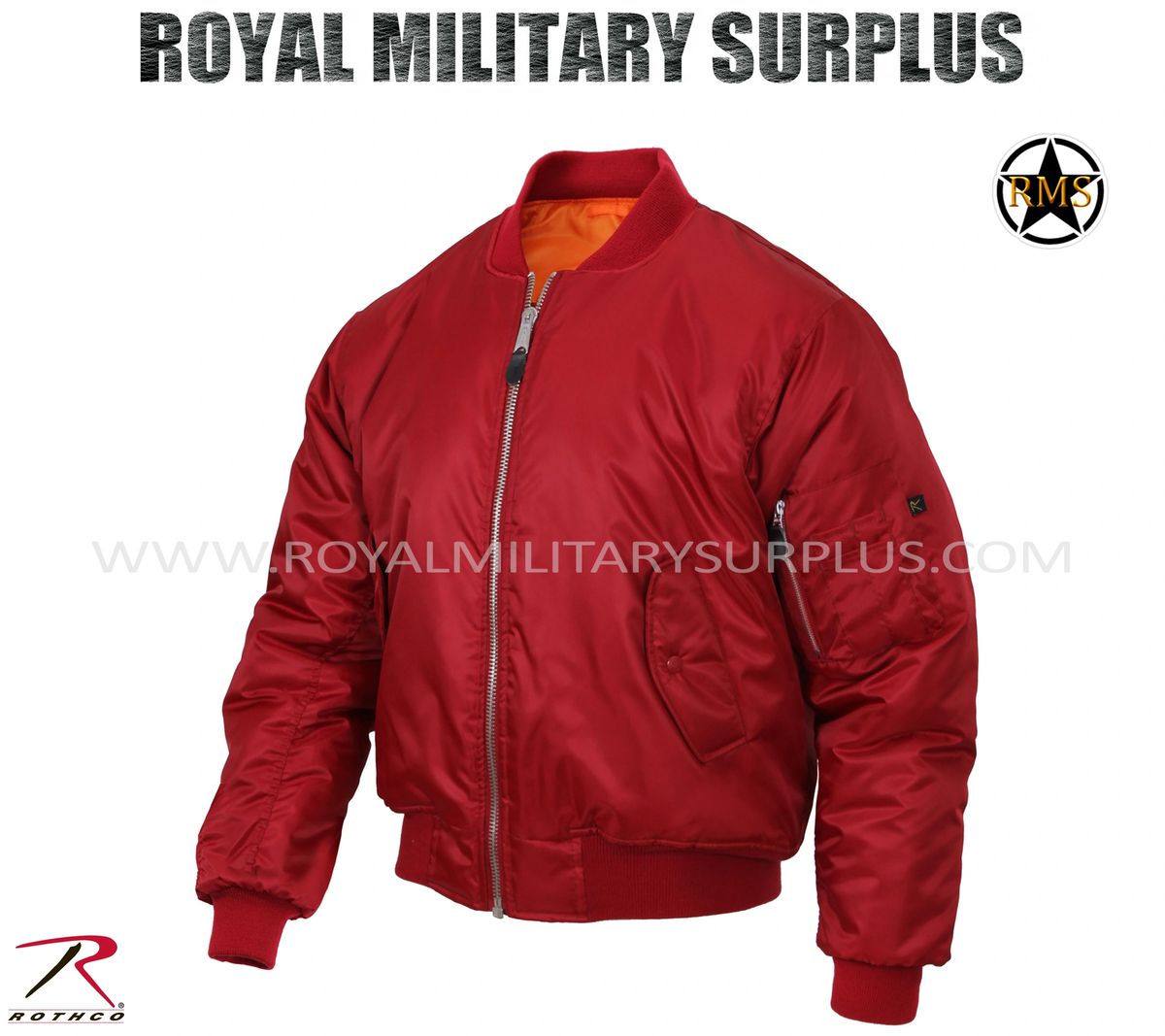 Jacket - MA-1 Flight Jacket (Bomber) - (RED)