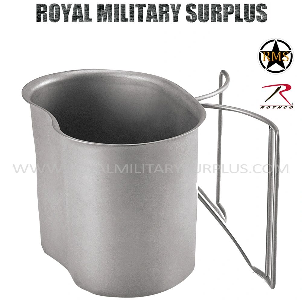 Water Canteen Cup - G.I. Military Style (24 OZ) - STAINLESS STEEL