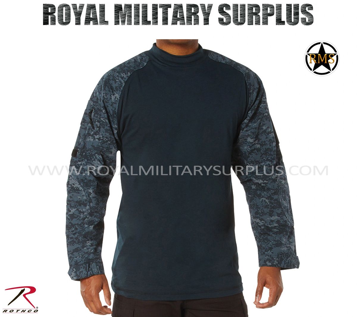 Combat Shirt - Military/Tactical - MIDNIGHT BLUE (Digital Camouflage)