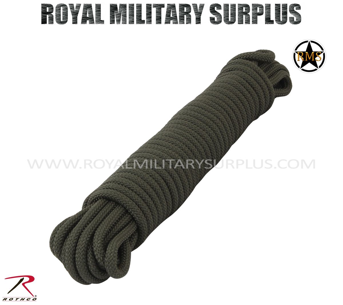 Utility Rope - Nylon (1200 LB) - 100 FT - OD GREEN