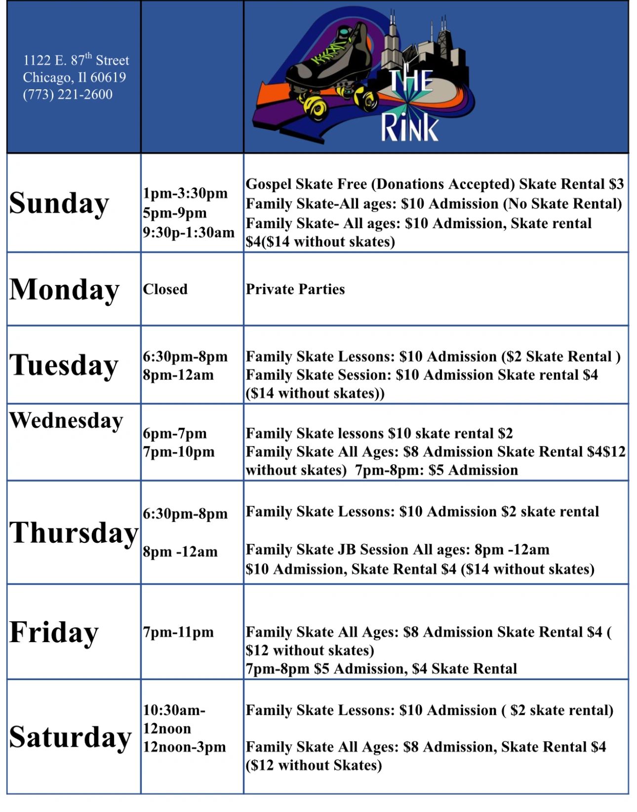 Skating Rink in Chicago, IL – The Rink