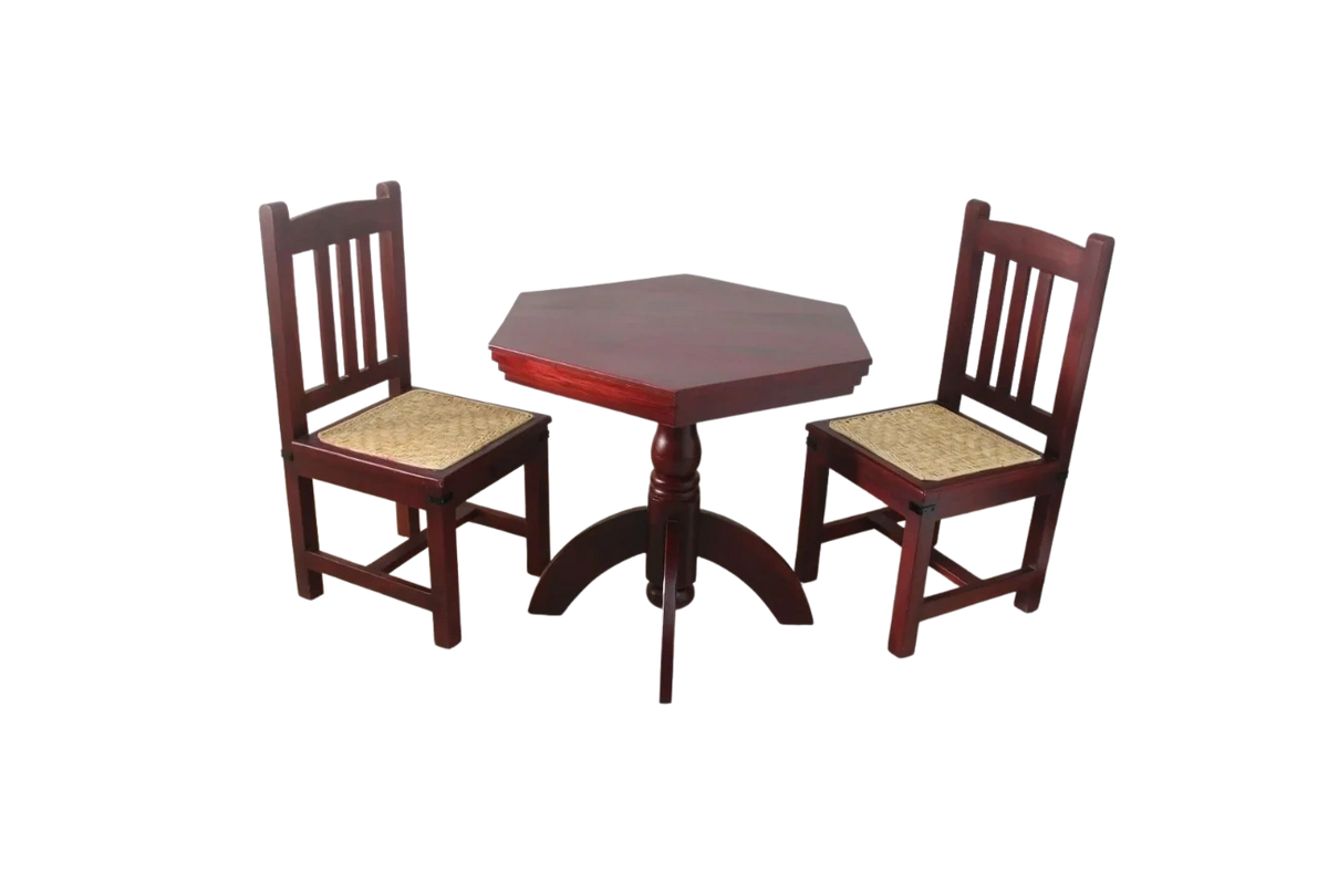 Hexagon Dining set- cane knitted