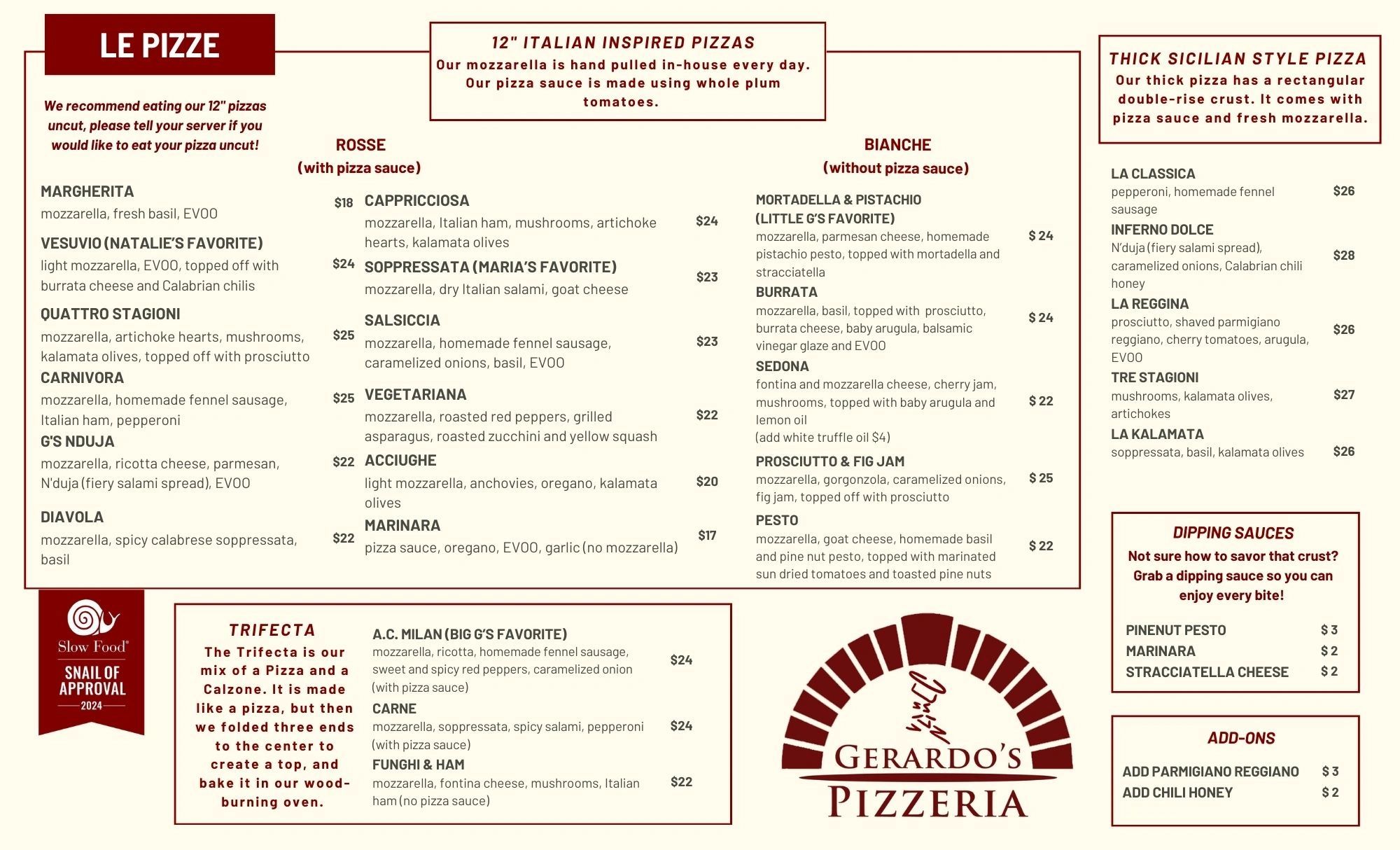 Gerardo's Pizzeria | Vino | Cucina