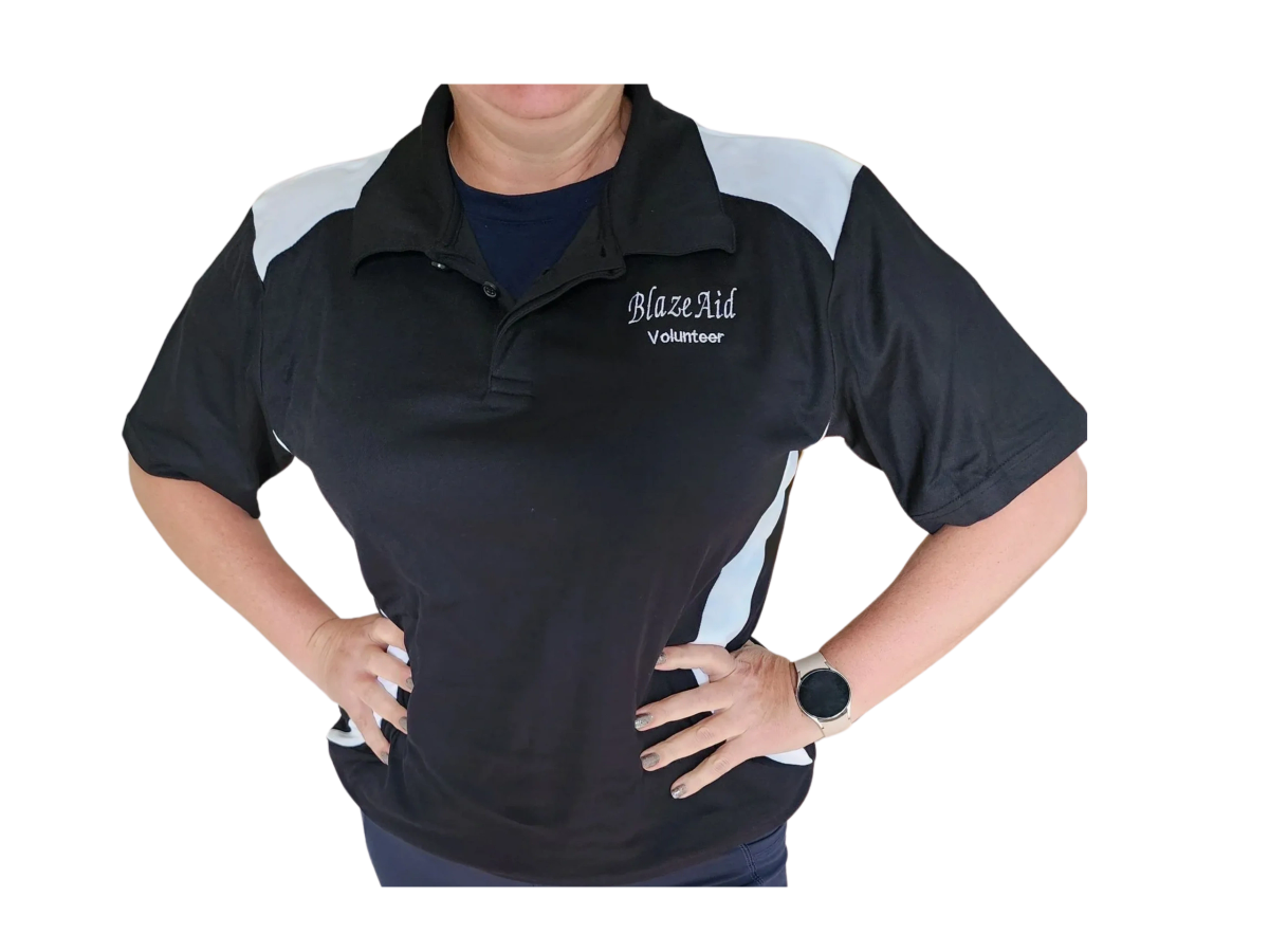 Black & White BlazeAid Polo