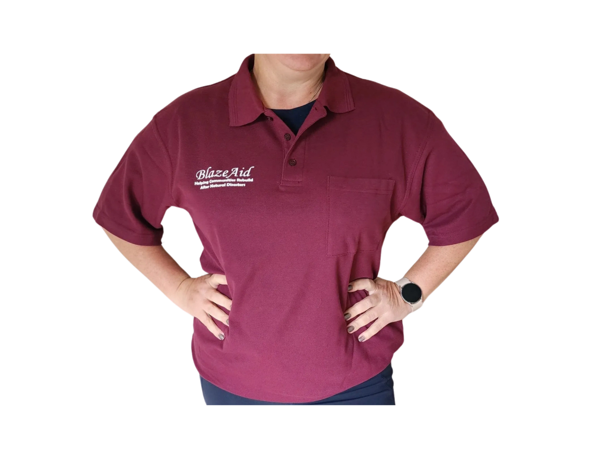 Maroon BlazeAid Polo Shirt