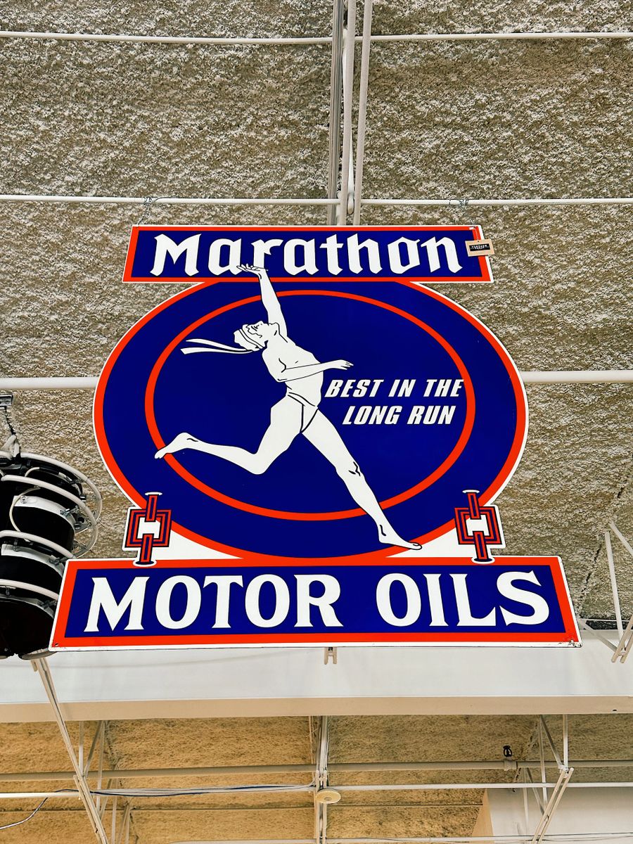 Vintage Marathon Oil Logo Marathon Motor Oils Sign | Proxibid