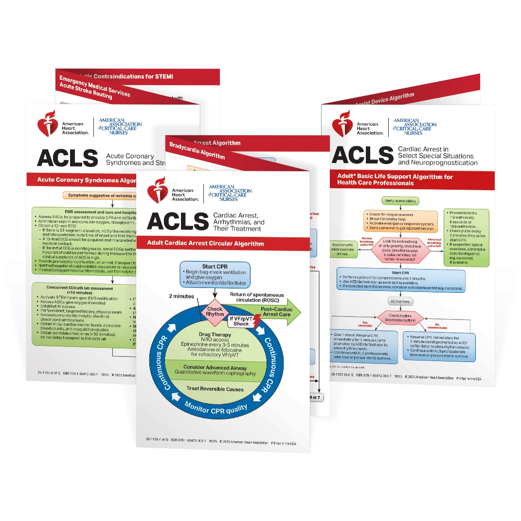 2025 AHA ACLS Reference Card Set (of 3)