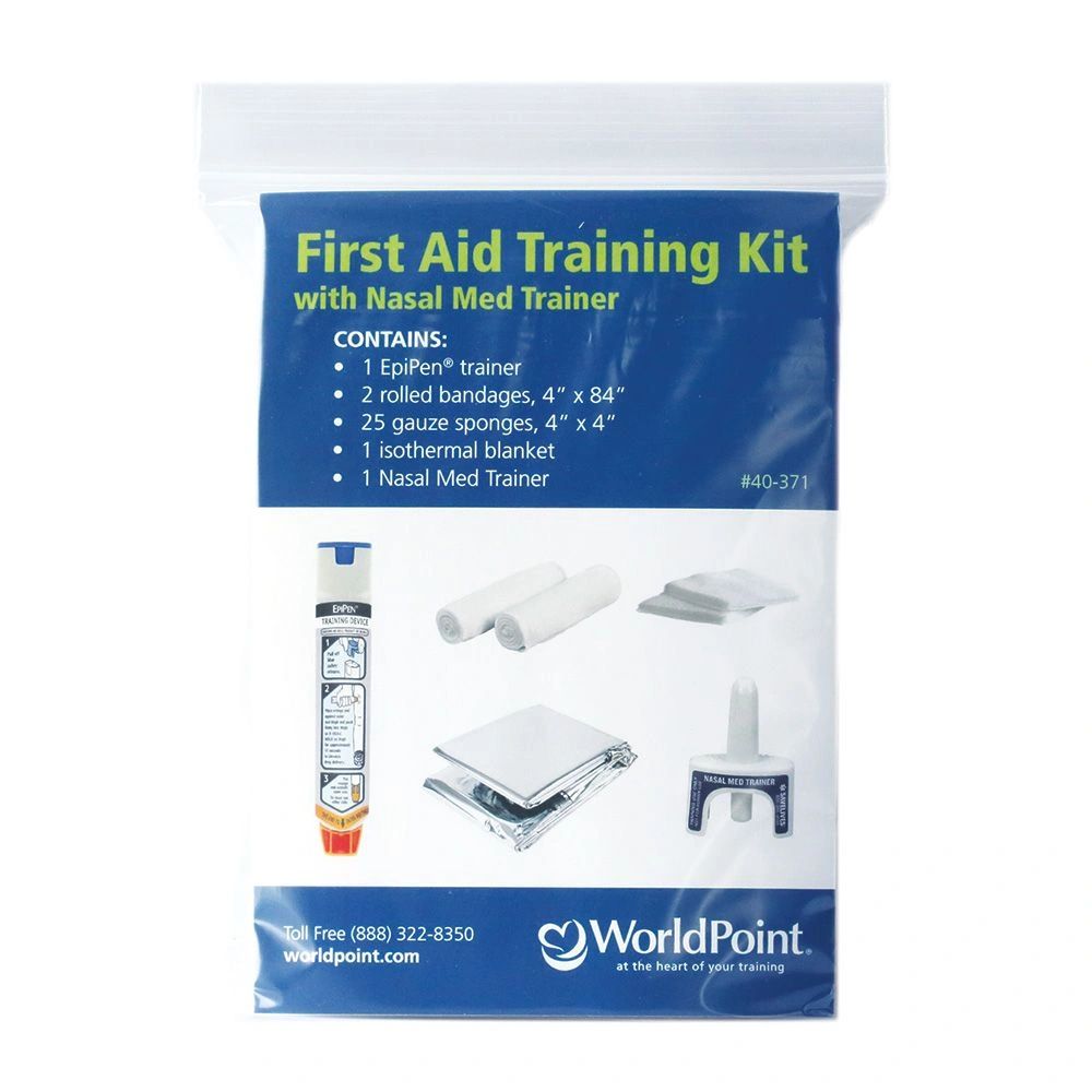WorldPoint® First Aid Training Kit with Nasal Med Trainer