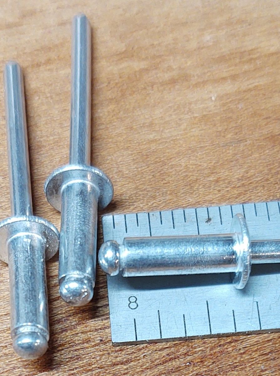 rivet, (DOZEN) 3/8" to 1/2" range, all aluminum 3/16" dia. barrel rivet ...