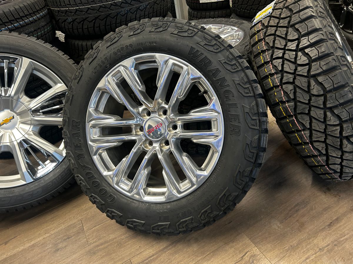 New 2024 GMC Chevy rims and Goodyear MT Tires