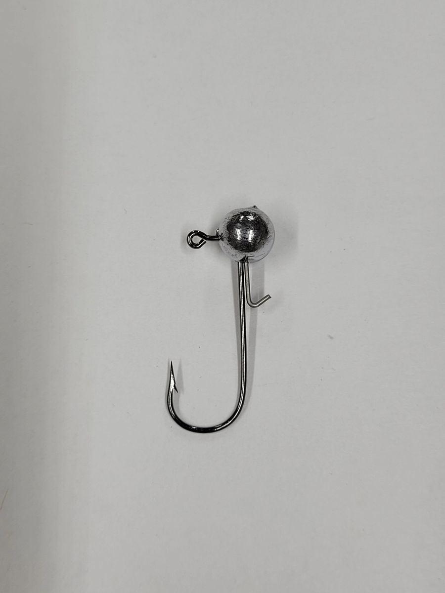 1/8oz Black Platinum J hook style #2 Bait Keeper Jig Head (pack of 10)
