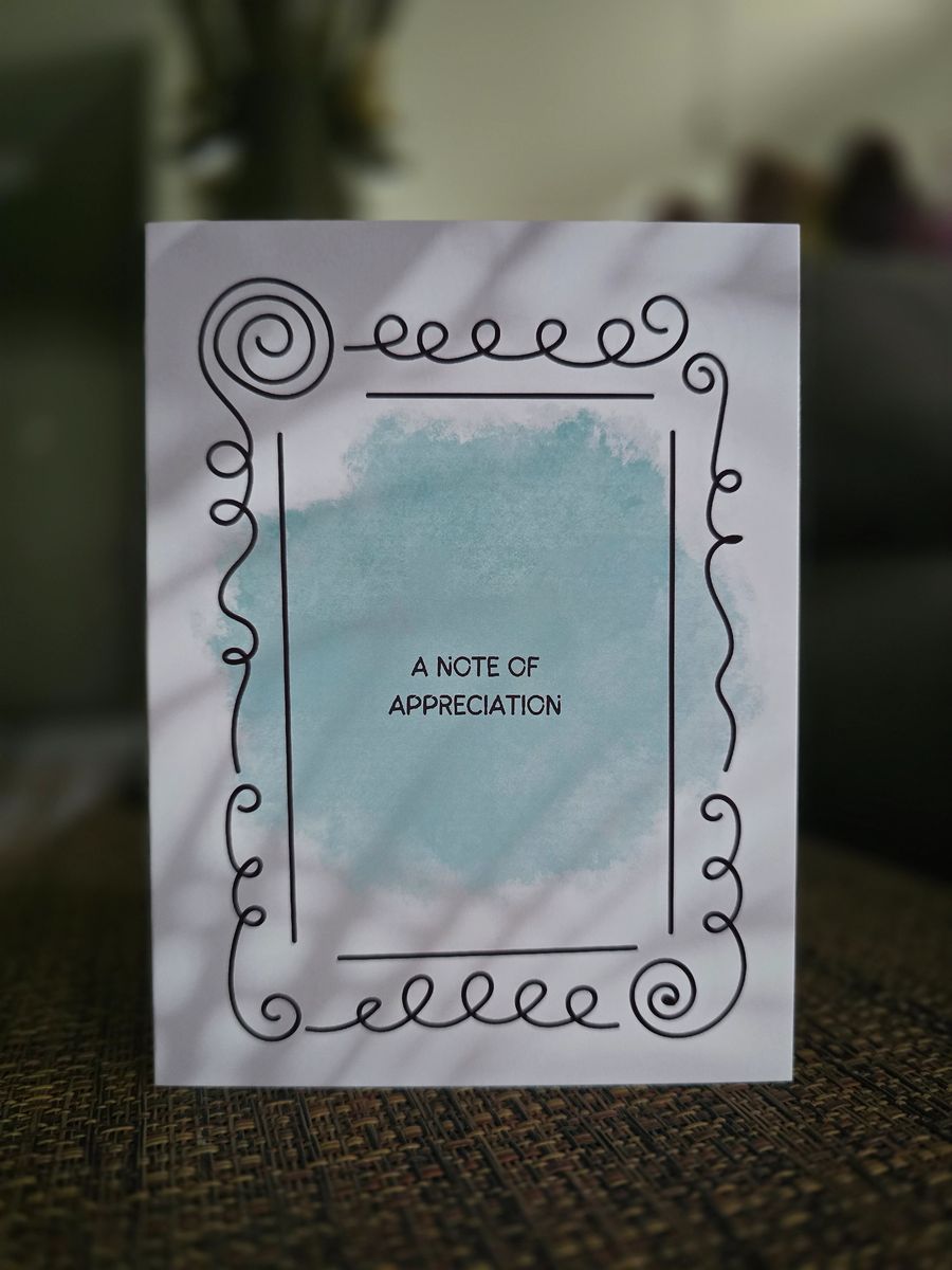 A Note Of Appreciation