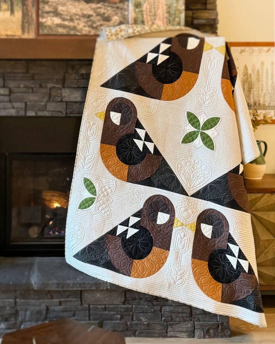 Folk Birds Quilt Kit with Digital Pattern