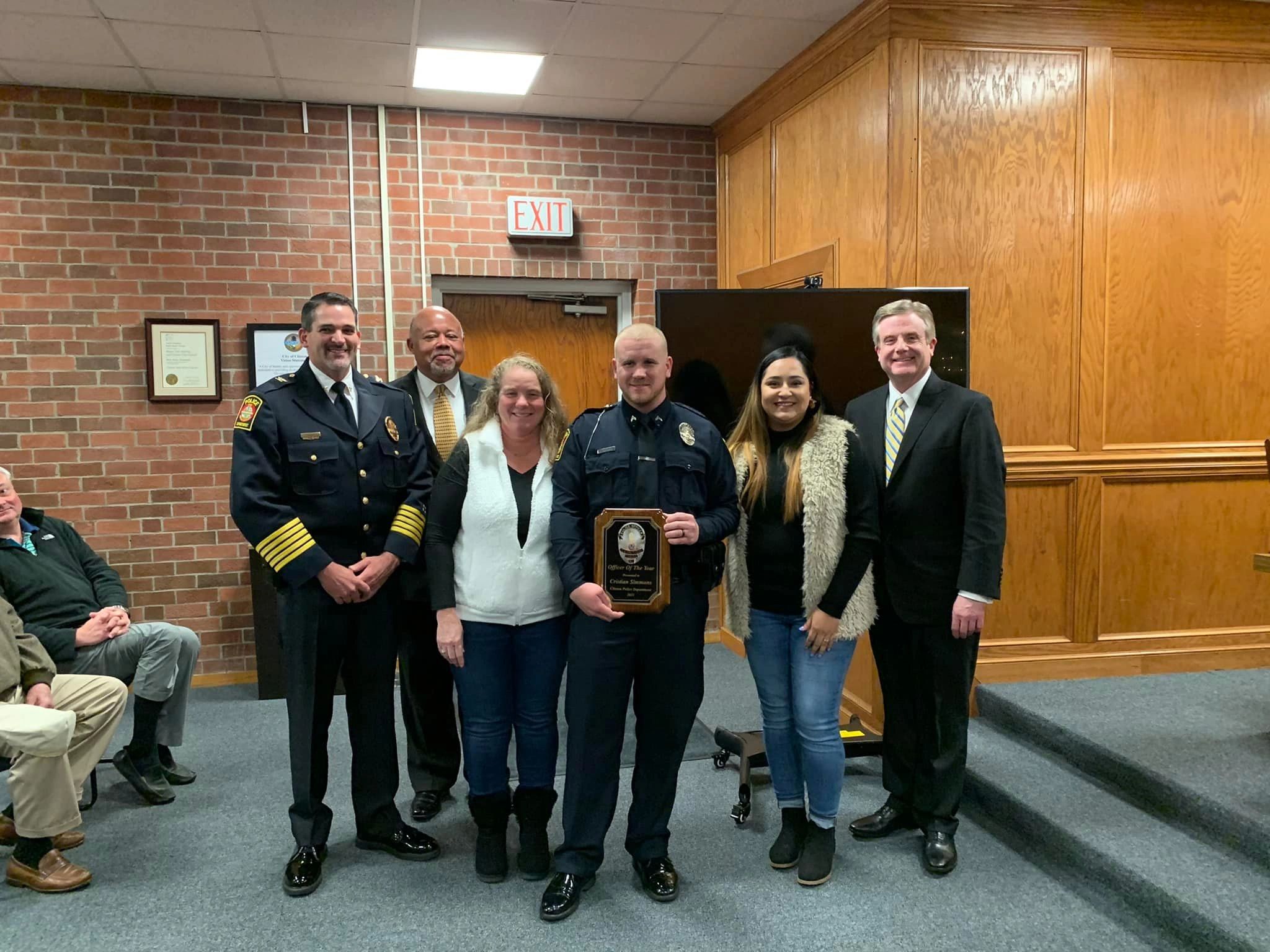 Simmons Named Clinton Police Officer of Year