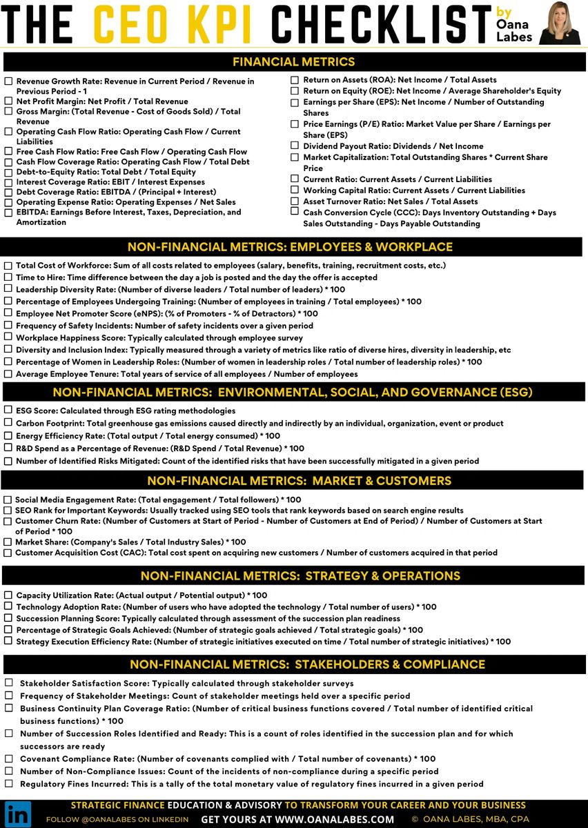 The CEO's KPI Checklist