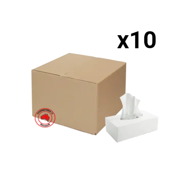 Tissue Box 200 Sheet 2ply 10 Pack (Australian Made)