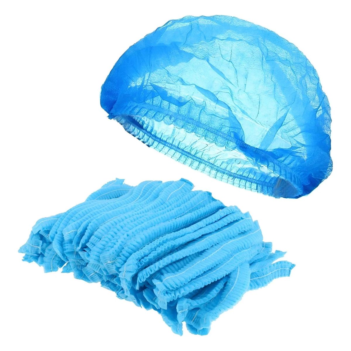 Hair Net Blue Crimped 20 Inch Pack (100)