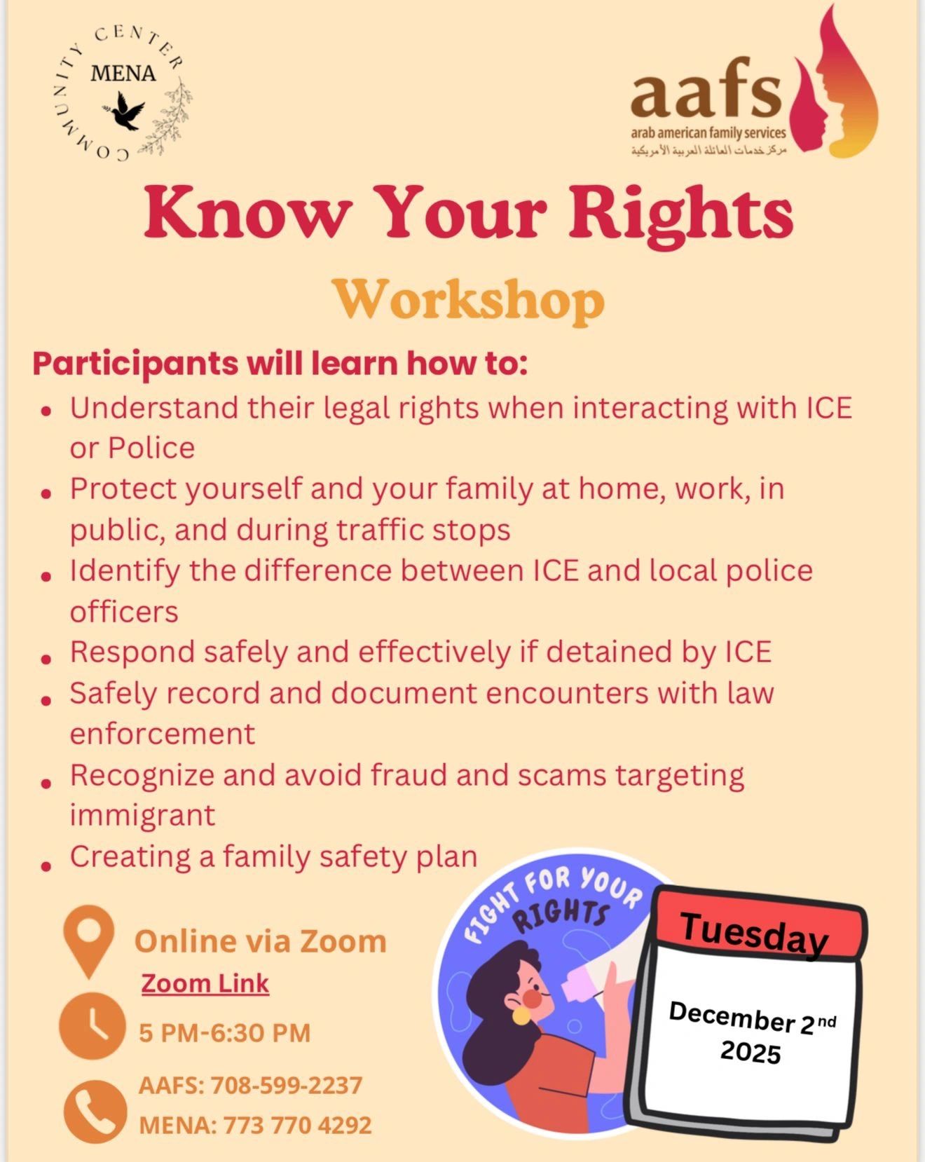 Know Your Rights Workshop with AAFS