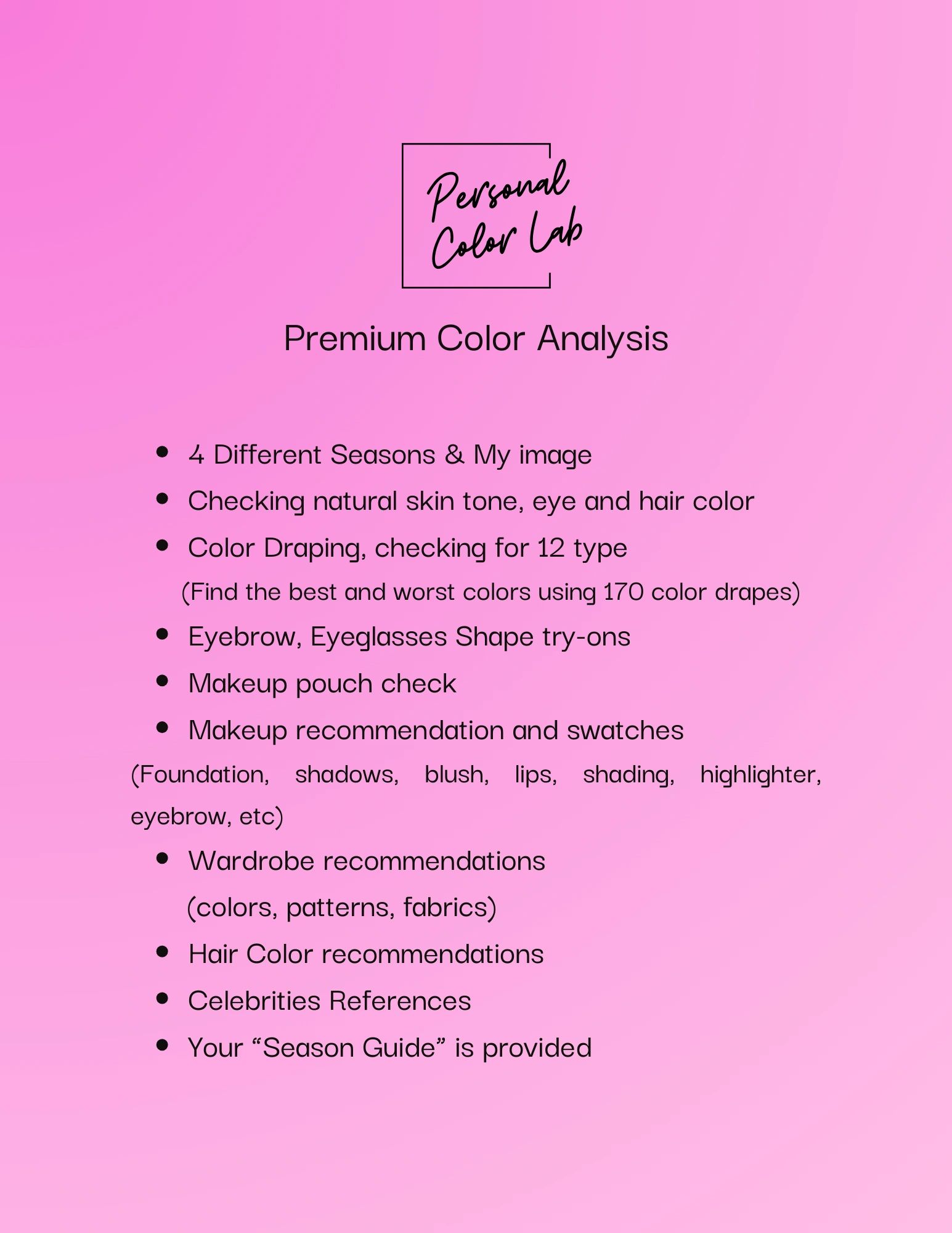 Premium Color Analysis (1 on 1 Session)