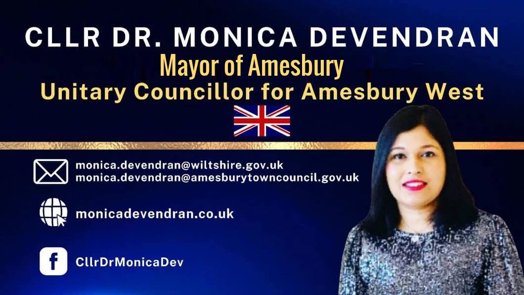 Cllr. Dr. MONICA DEVENDRAN - Mayor of Amesbury, UK