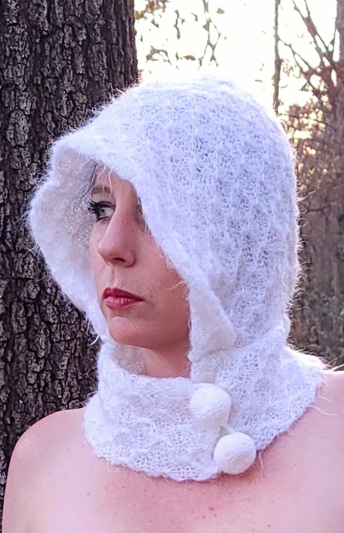 Vintage White Winter Cap/Haircover/Scarf