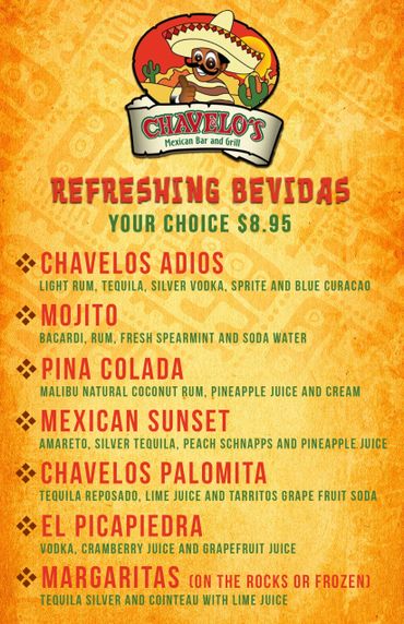 Menu | Chavelos Mexican Bar and Grill