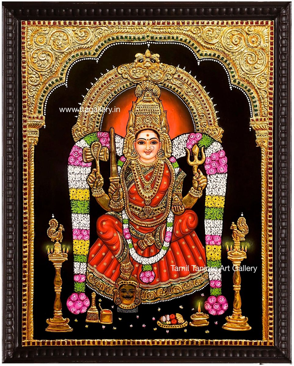 Angala Parameshwari Amman Traditonal Tanjore Painting