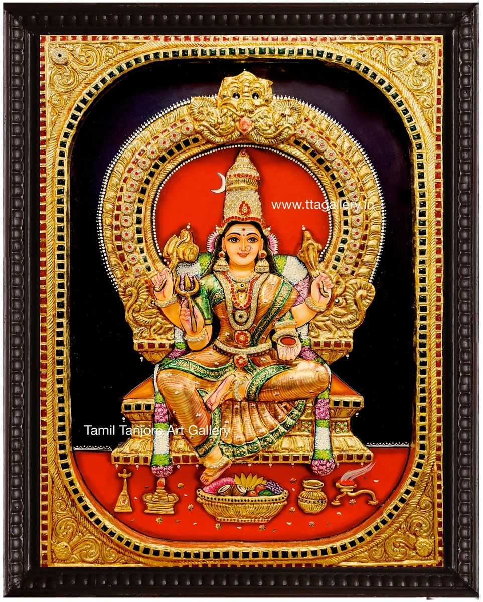 3D Angala Parameswari Tanjore Painting
