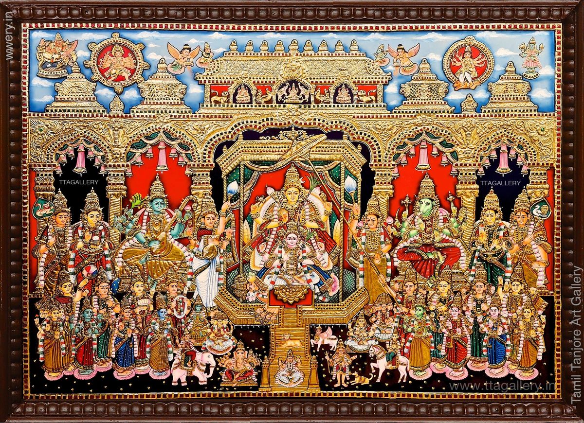 Lalitha Sahasranamam Tanjore Painting