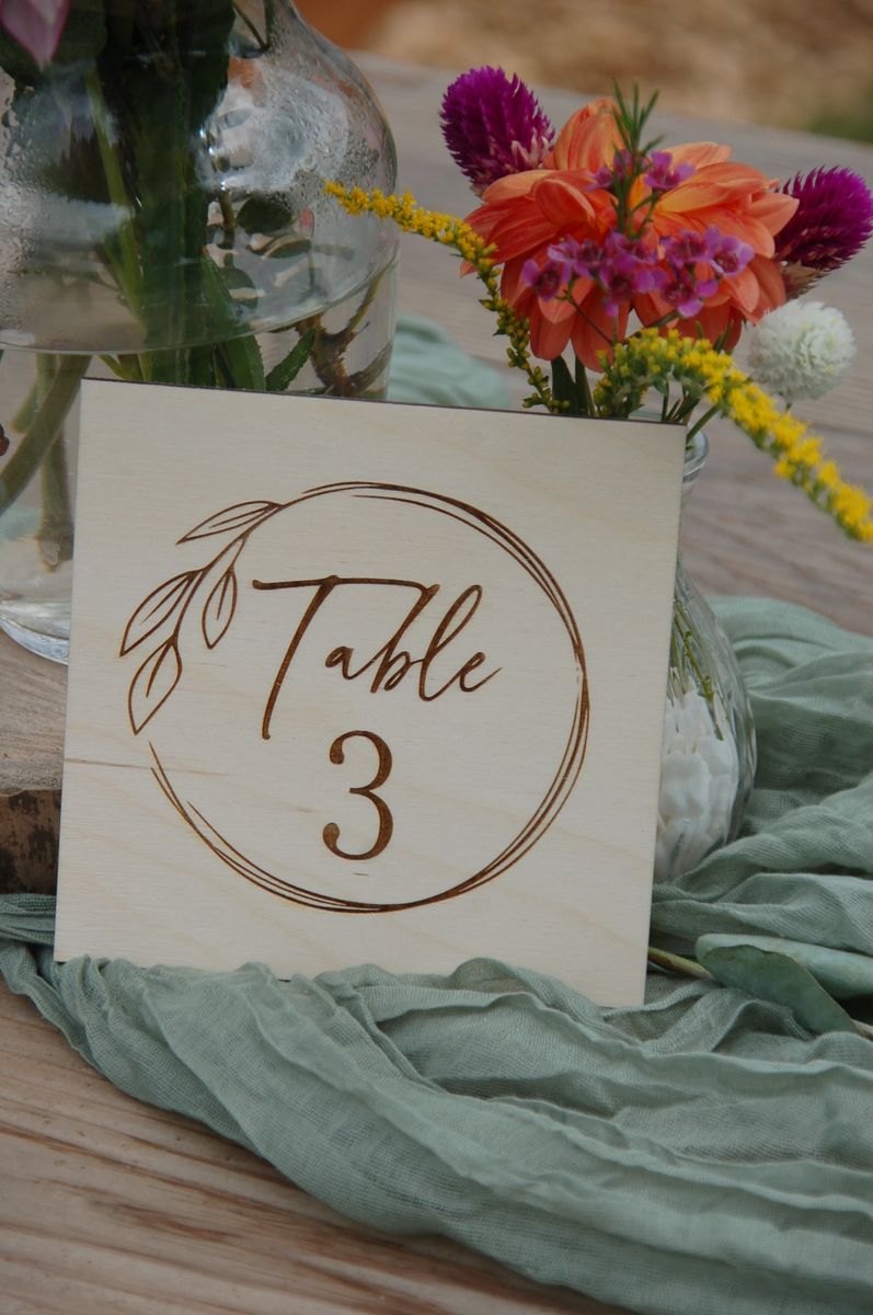 Wood Table Number Signs ~ Rustic Wedding Decor
