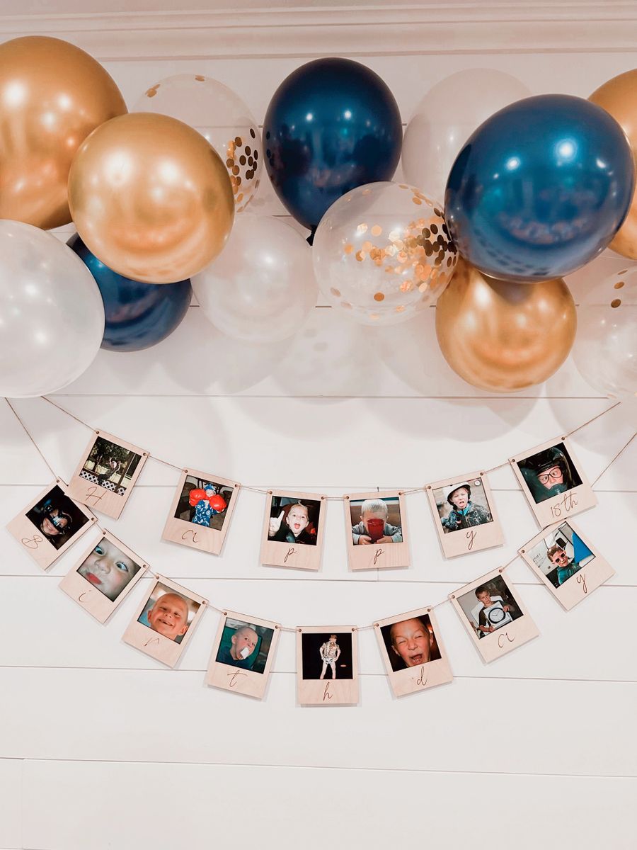 Happy birthday photo banner - Polaroid frame banner