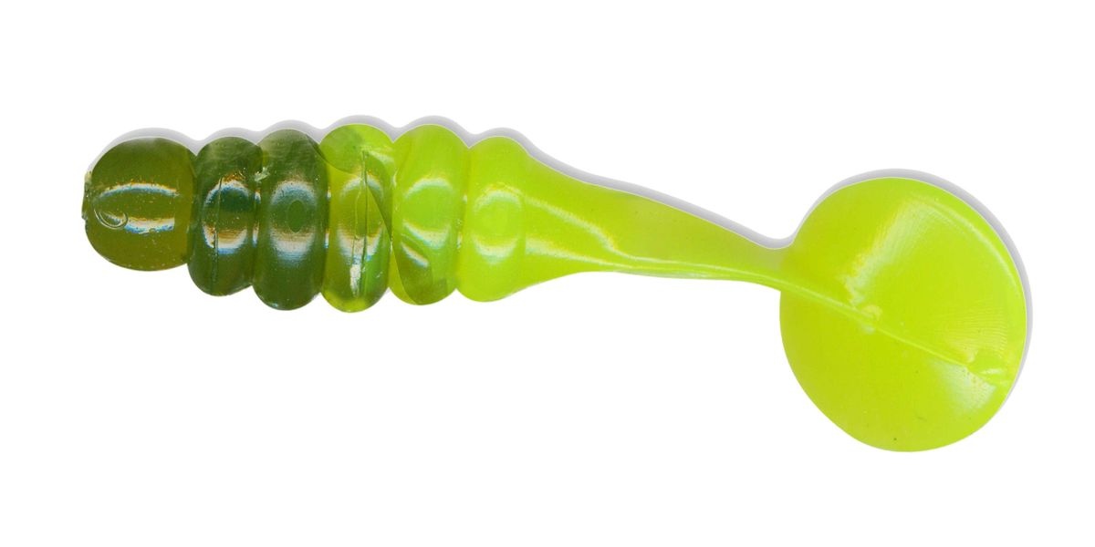 CBPF815 1" Crappie/PanFish Grub Watermelon/Chartreuse Tail