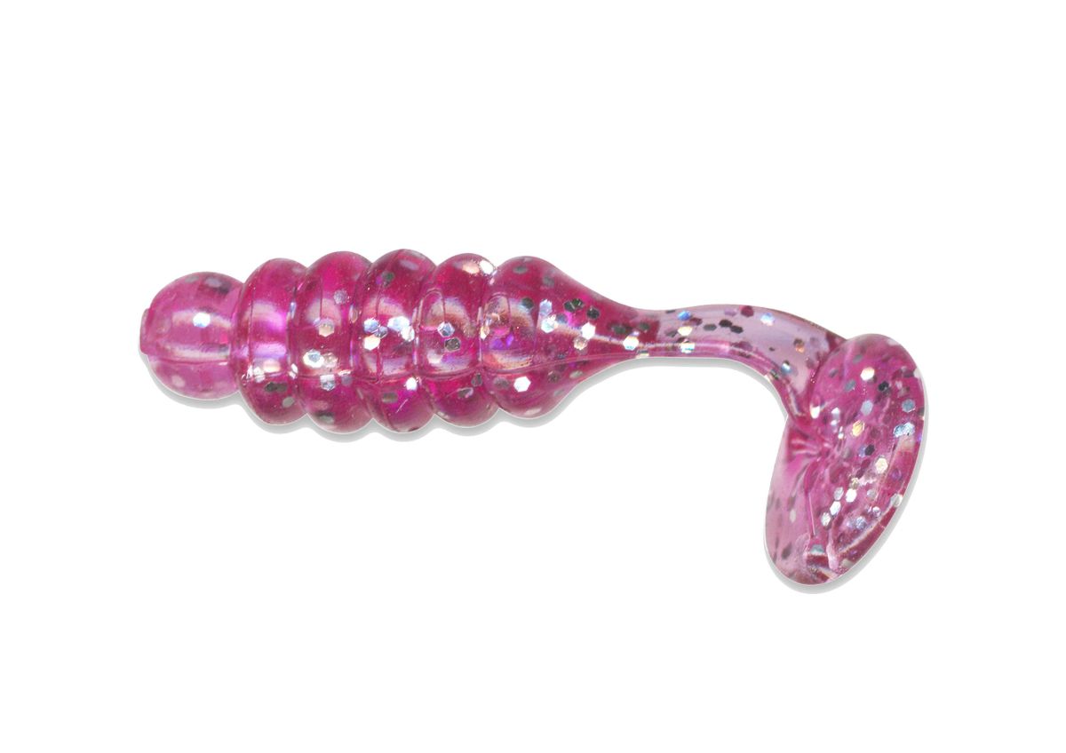 1" Crappie/PanFish Grub Purple Glitter CBPG2