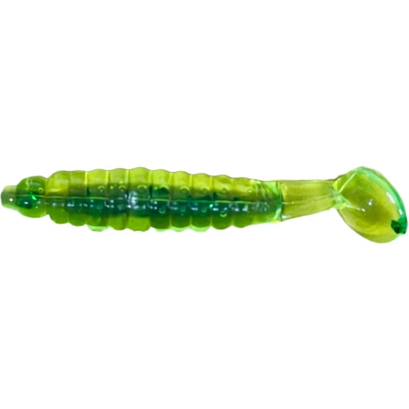 1 1/2" Crappie/Panfish Grub Chartreuse/Junebug Core CSGC128