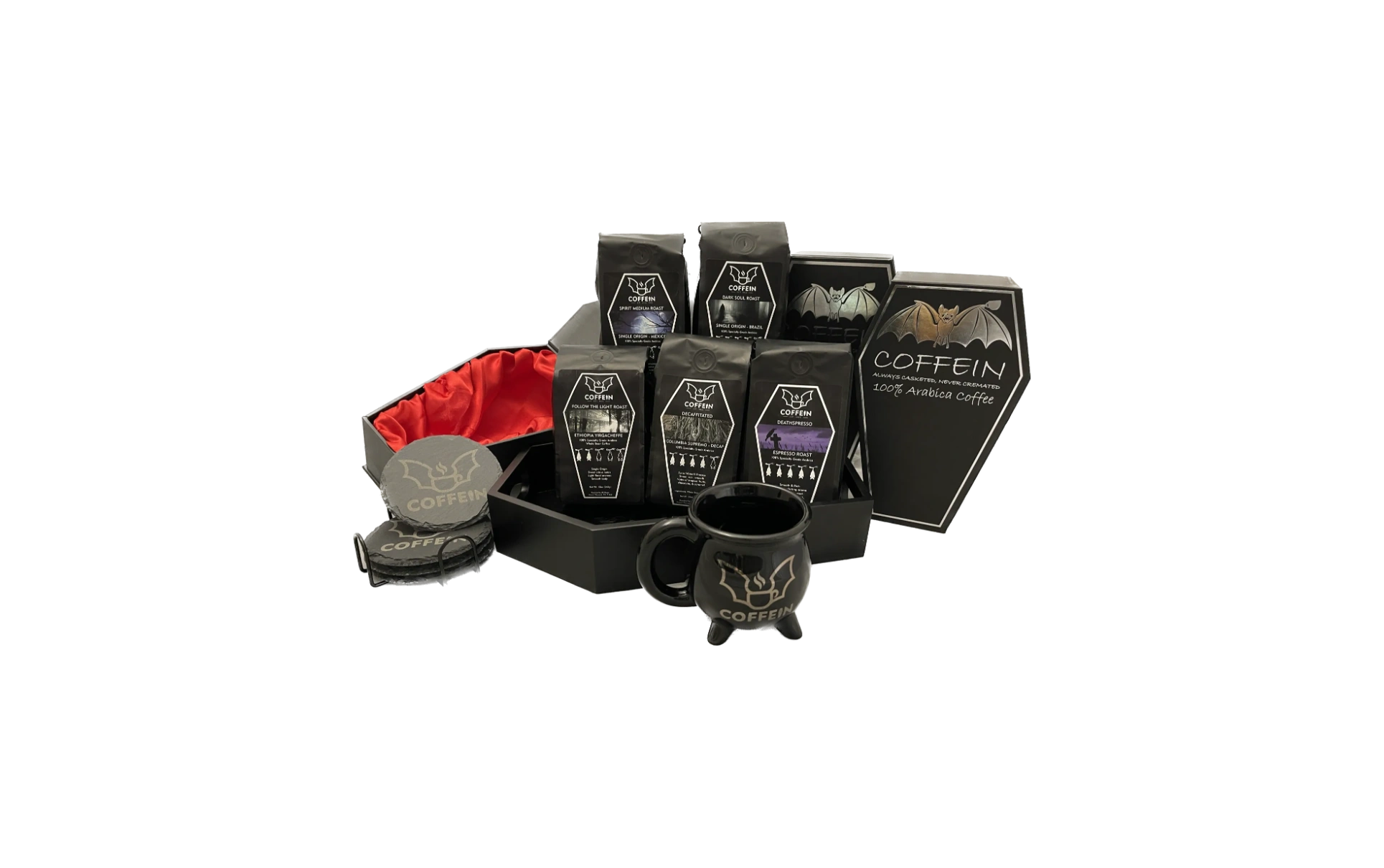 Coffein Coffee Co. - Specialty Coffee Beans, Coffee in a Coffin, Goth