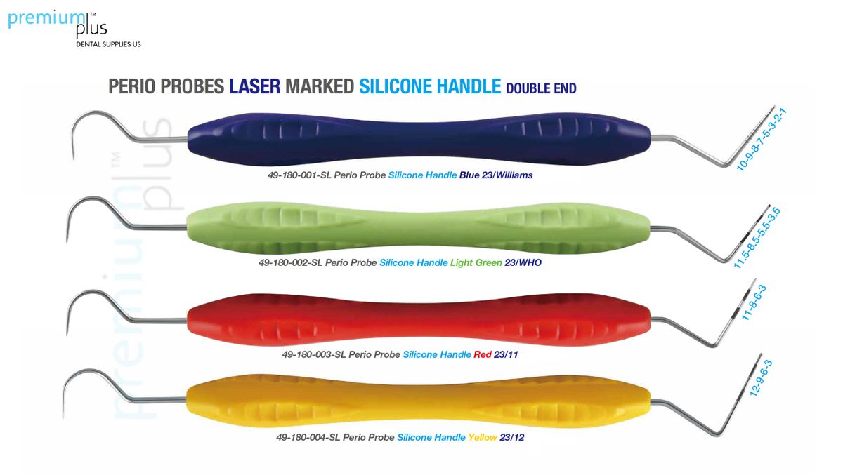 Perio Probes (Double End) Laser Marked with Silicone Handle