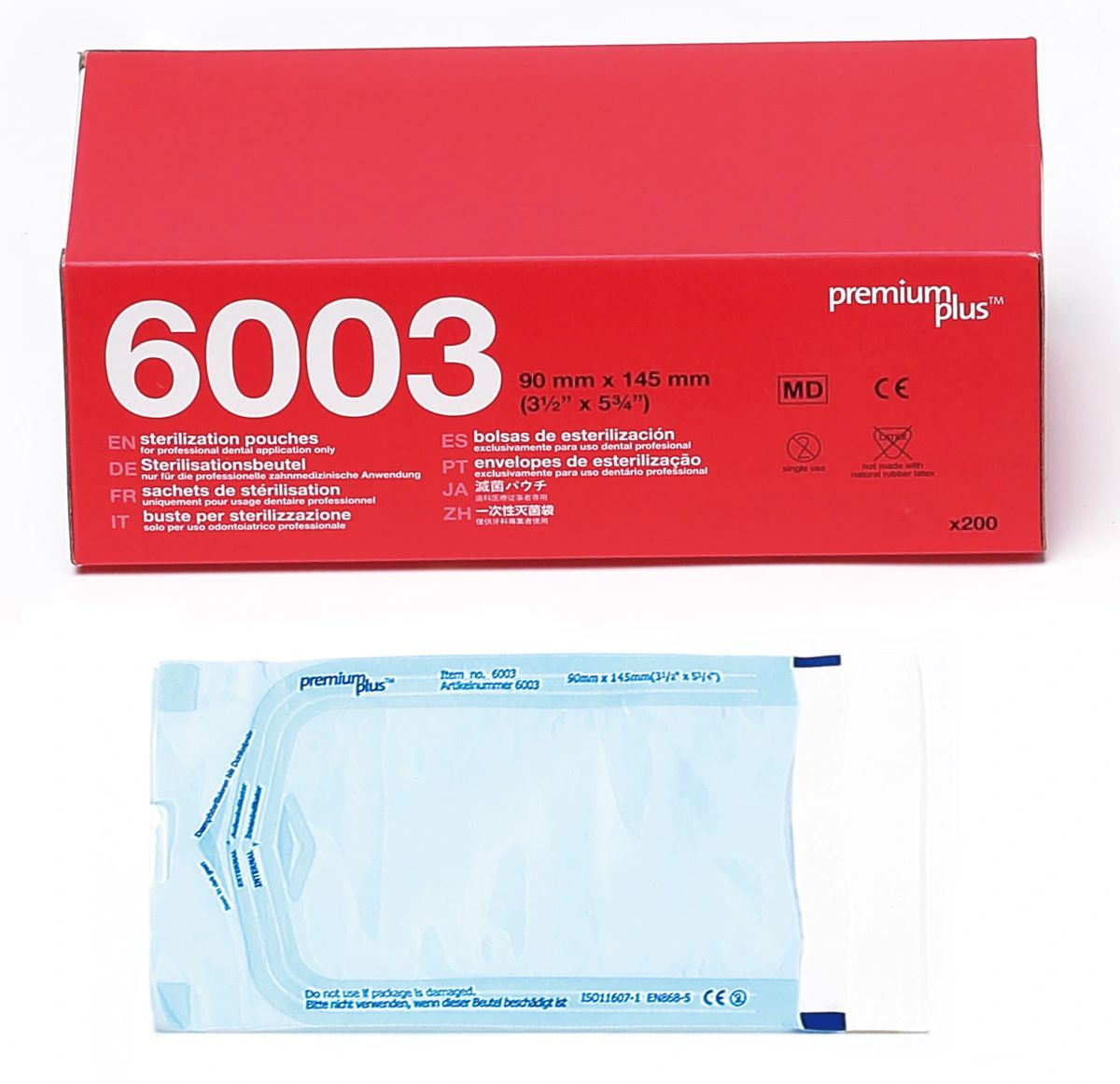 #6003B Bulk Pack Sterilization Pouches 3.5" x 5.75" (2000 pcs)