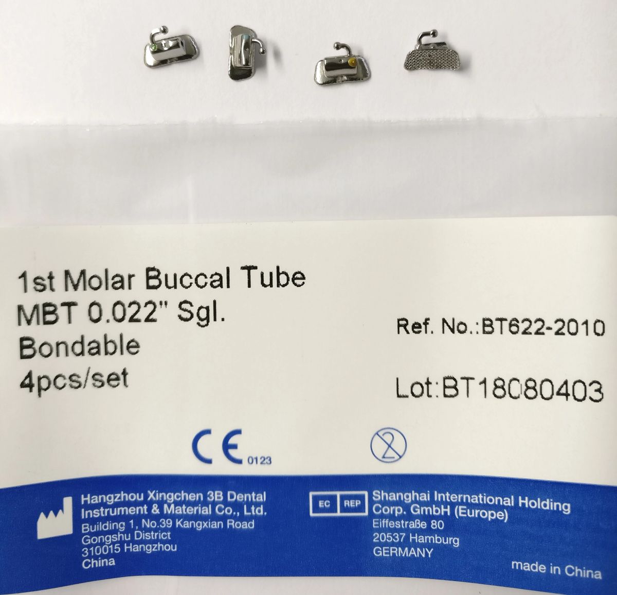 ORTHODONTIC BONDABLE BUCCAL TUBES 4 PCS/KIT