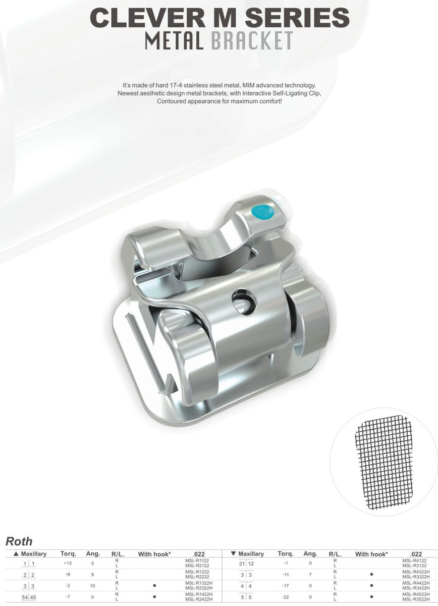 ORTHODONTIC CLEVER M SELF LIGATING BRACKETS 20 PCS/SET
