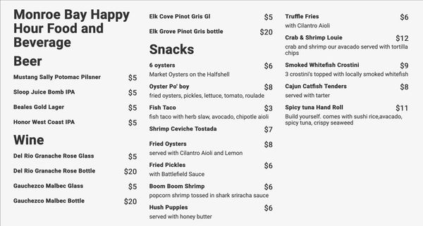 Monroe Bay Oysterette