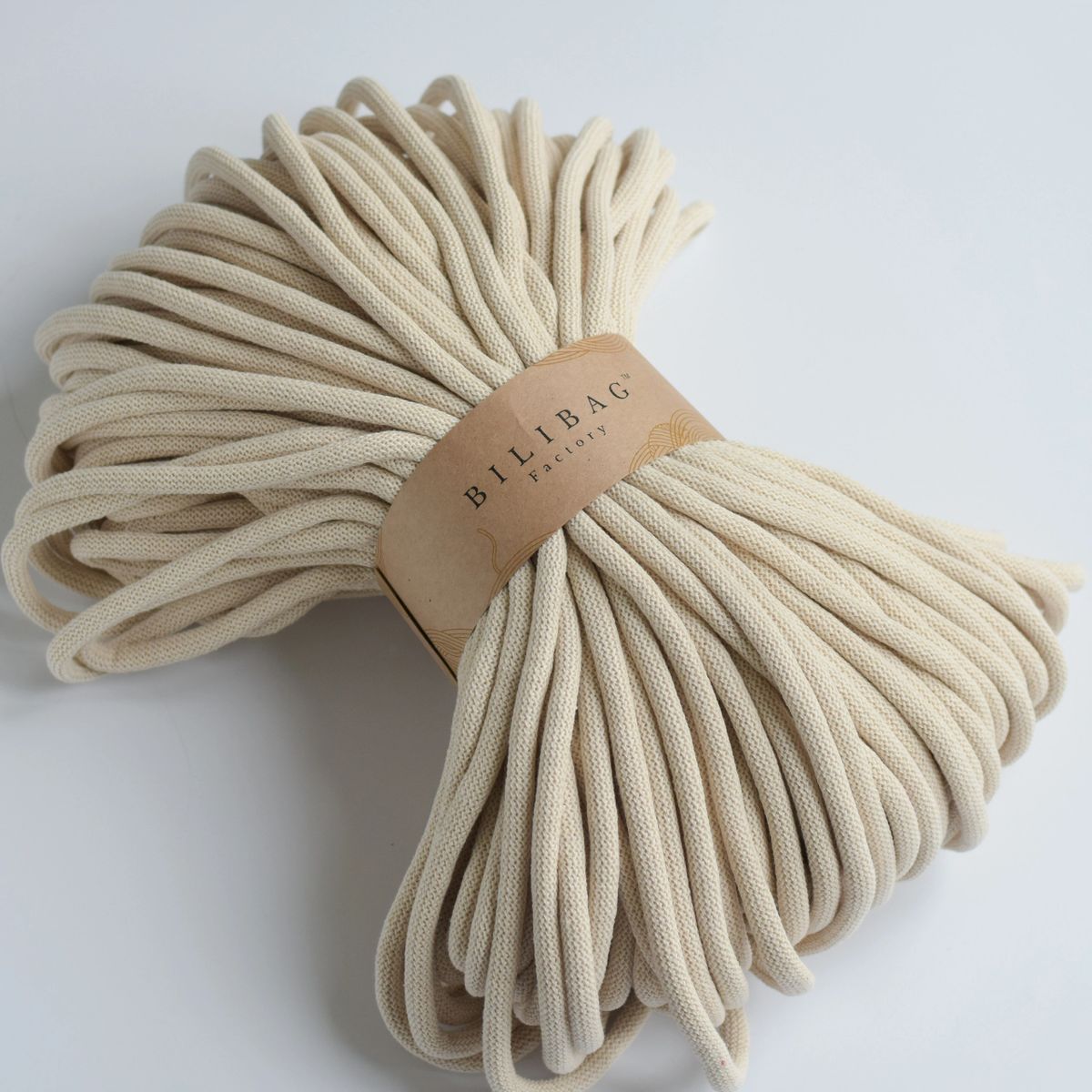 Vanilla Braided Cotton Cord 9mm, MADE IN UK