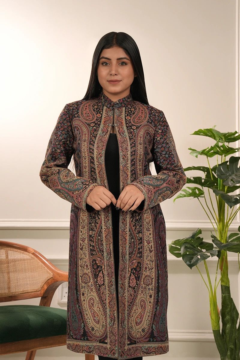 Women Kashmiri Kani Design Coat Shrug