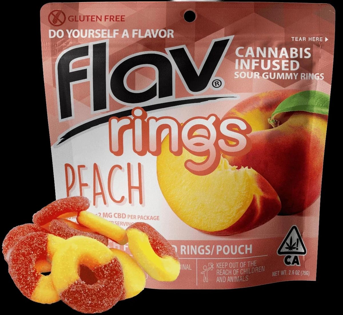 Flav THC gummies 1000mg Peach