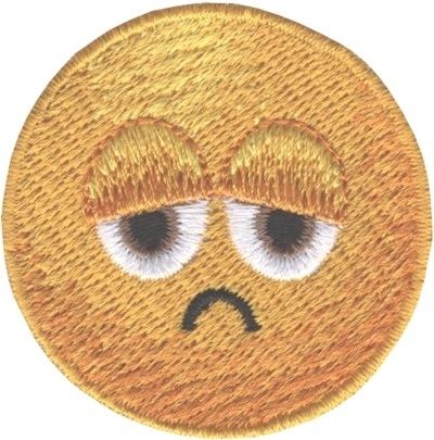 Sad Face Emoticon Embroidery Design