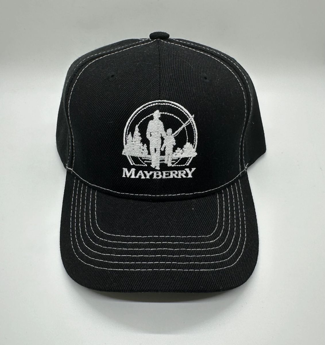 Mayberry Logo Hat Black w/ White Embroidery