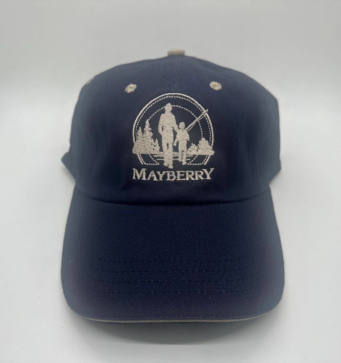 Mayberry Logo Hat Navy w/Tan Embroidery