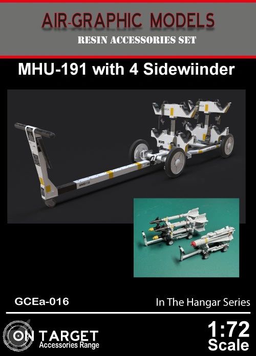 GSEa-116 US Navy MHU-191 Weapons Trolley with 4 AIM-9L Sidewinder Missiles