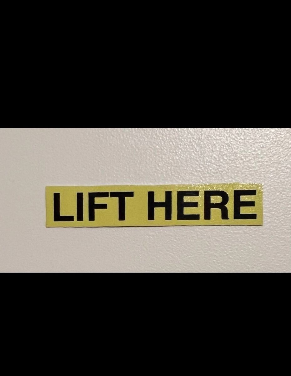 Jeep Grand Wagoneer CORRECT Yellow Lift Here Hood Latch Decal