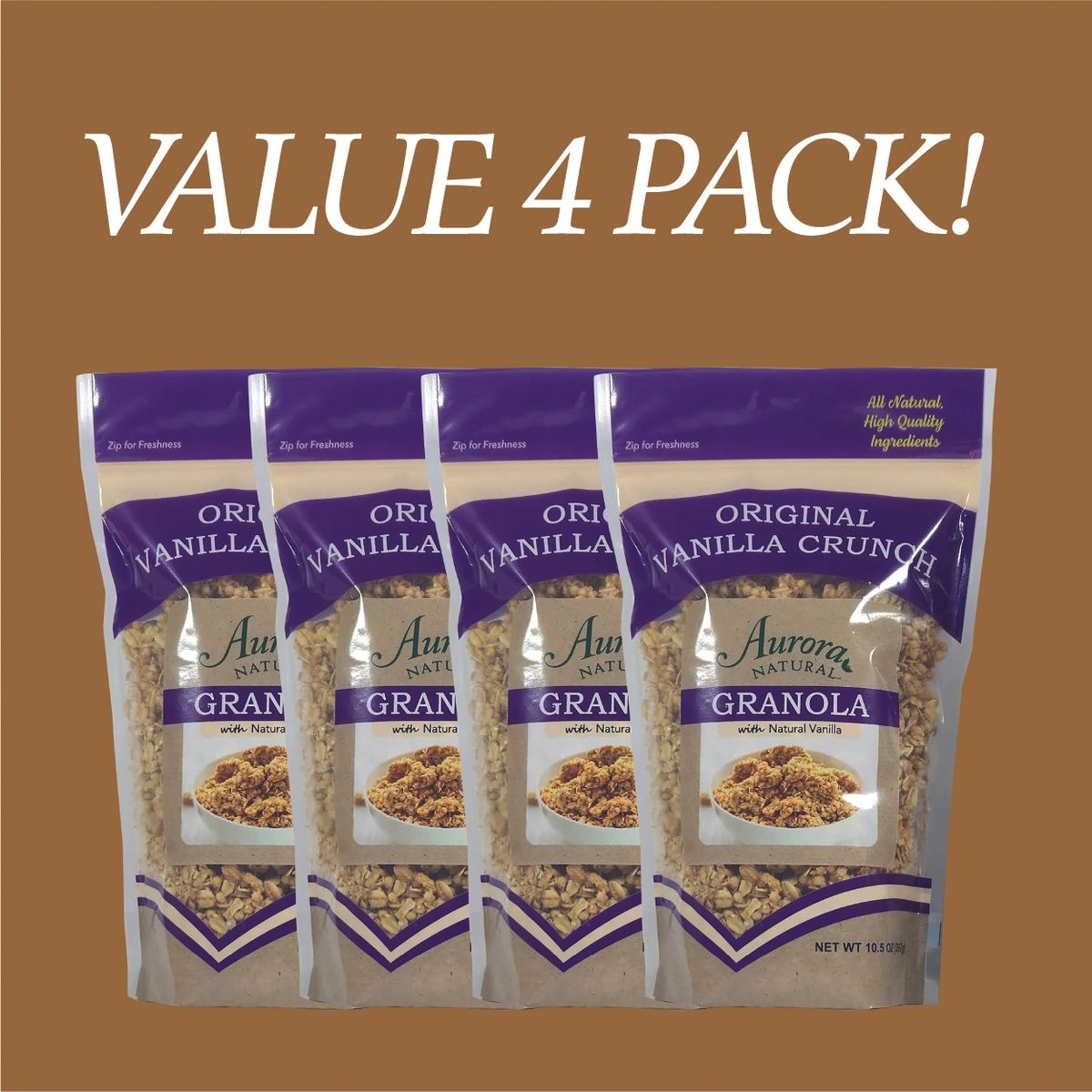 Vanilla Crunch Granola - Aurora Natural Value 4-Pack (00633)